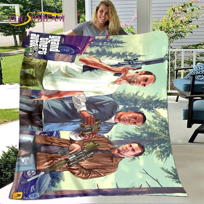 Grand Theft Auto GTA Game Gamer Couverture en Peluche Douce,Couverture ...