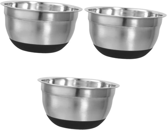3 Pices Saladier Bols Soupe En Acier Inoxydable Bol De Service De Fruits Bols De Prparation De ...