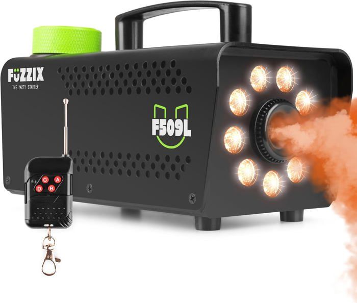 Fuzzix F509L Machine à Fumée 500 Watts avec 9 LEDs RGB - Noir, Facile à ...
