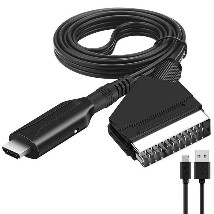 Adaptateur Péritel (SCART) vers HDMI 1080p avec câble — 2 ports ...