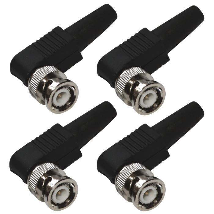 AERZETIX: 4x Connecteur fiche BNC 50Ω mâle coudé avec manchon ...
