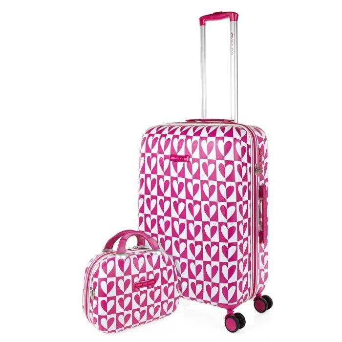 Set Valise Rigide, Lot De Valises Soute Avion 4 Roulettes 134260B Fuchsia