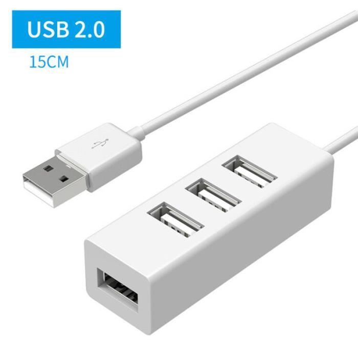 USB2.0 15cm - Répartiteur de prise USB Hub 2.0 à 4 Ports, extension Hub'interface pour ...