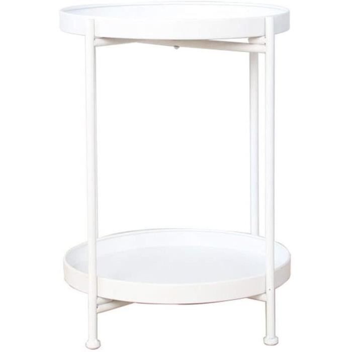 Table De Chevet, Double Couche De Stockage Table Basse Ronde De Table ...