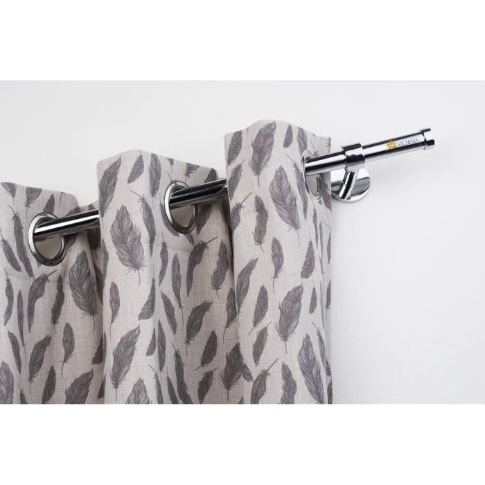 Tringle à Rideaux: Ø 20 mm sans Anneaux, L. 180 cm. en Acier Poli chromé – Complet.[Z2272 ...