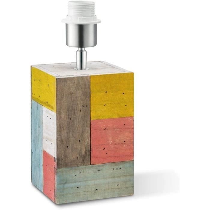 Rural Pied de lampe de table Tora pour abat-jour 12-12-28cm Multicolore ...