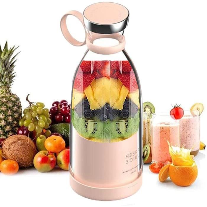 Mélangeur Personnel, Portable Blenders Électrique Mixeur De Jus Usb Rechargeable,Pink-380Ml-8 * ...