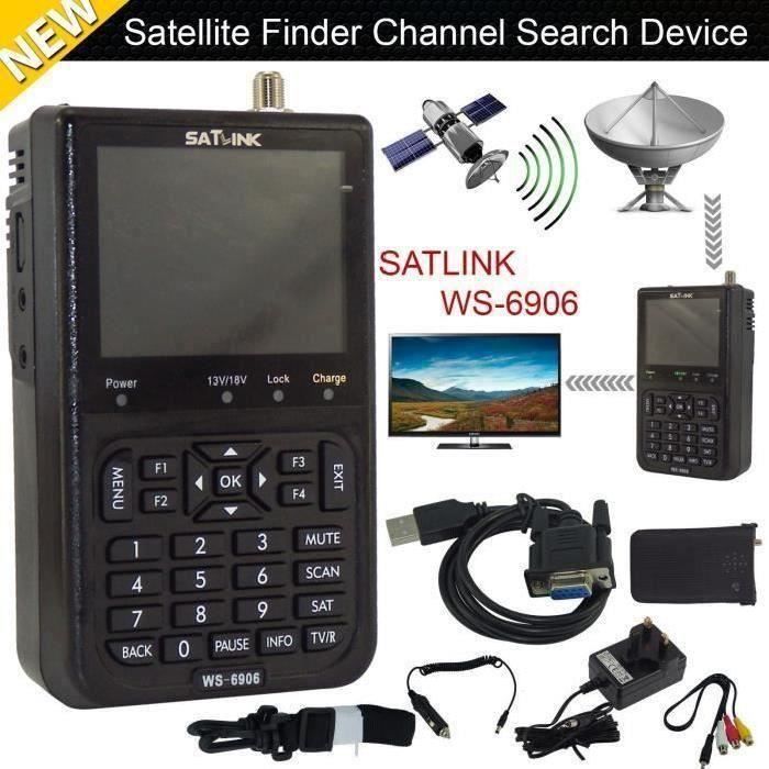Satlink WS-6906 DVB-S FTA données Satellite Signal Meter Finder 3.5 ...