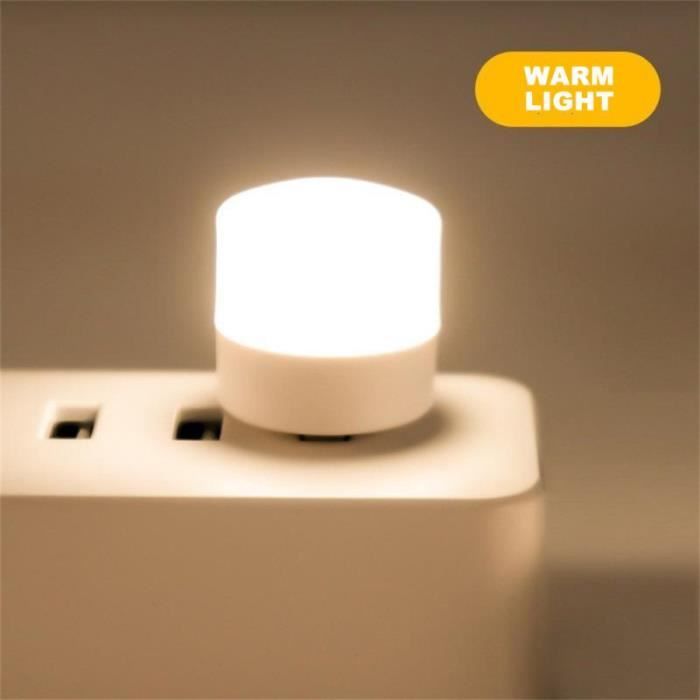 Lampe a poser,Mini lampe LED ronde avec prise USB, alimentée par batterie rechargeable, idéale ...