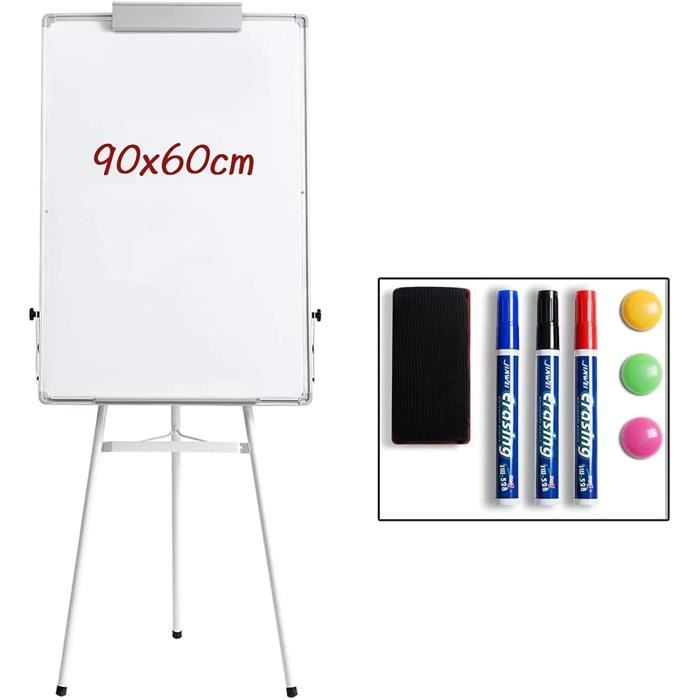 90 cm x 60 cm Tableau blanc trépied, Tableau blanc de chevalet ...
