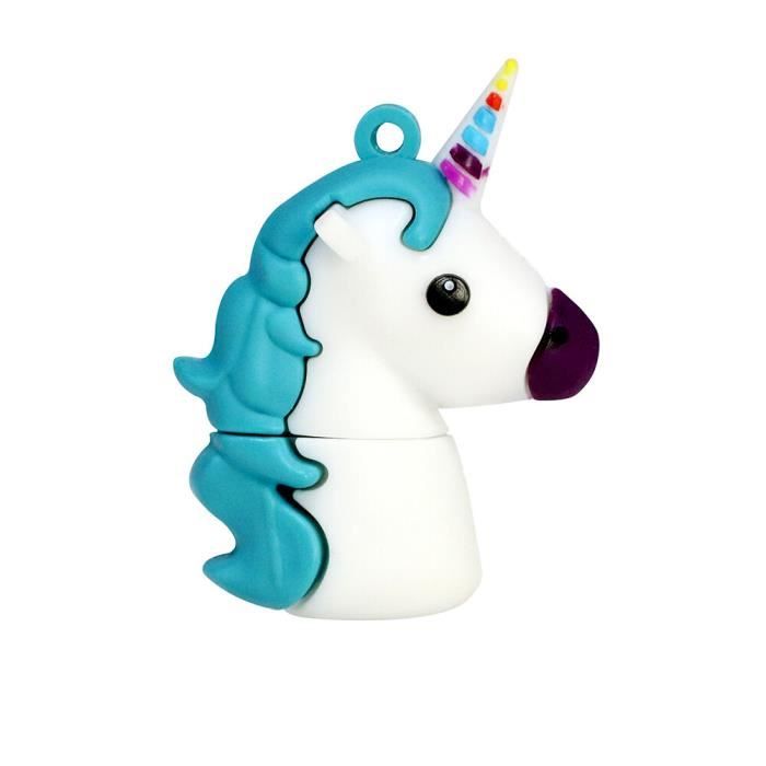 Clé USB - Light Blue Unicorn - 128 Go - USB 2.0 - Compatible Windows et ...