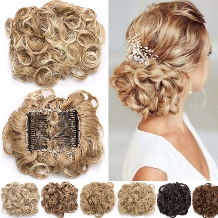 Extensions A Clip Cheveux Naturel Postiche Cheveux Wrap Scrunchie ...