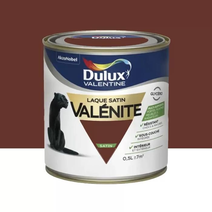 Peinture laque glycéro satin marron ton bois valenite 0.5l DULUX VALENTINE - Cdiscount Bricolage
