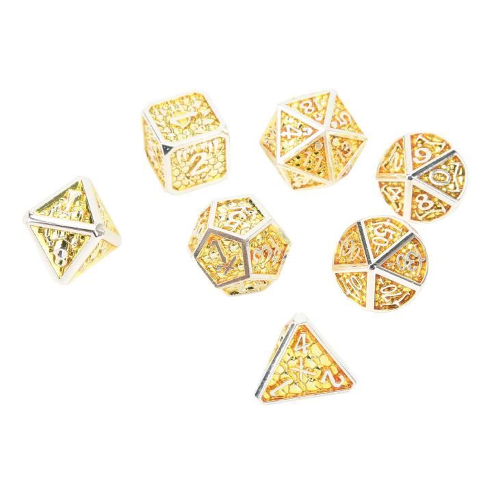Ensemble De Dés De Jeu 7 Pièces En Métal Jeu Dés Artisanat Beau Jeu De ...