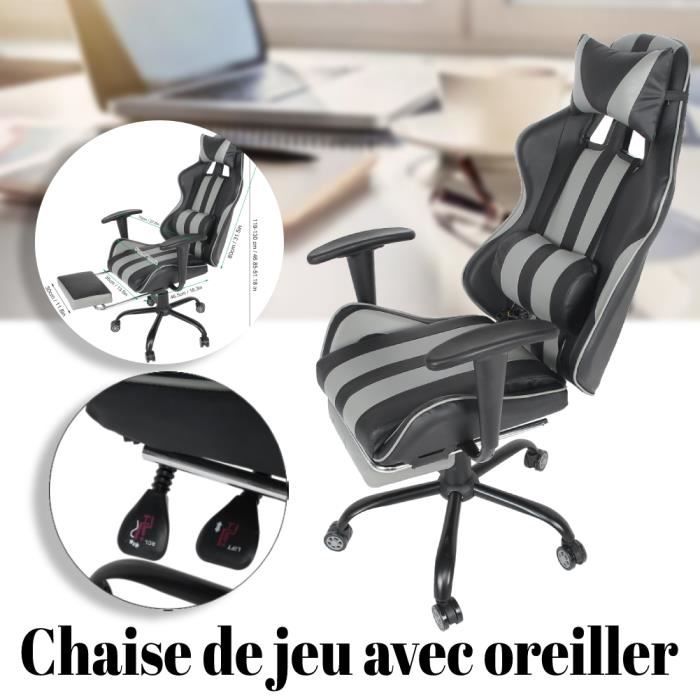 Siège Gamer , Chaise Gaming de Bureau Pivotante Ergonomique avec ...