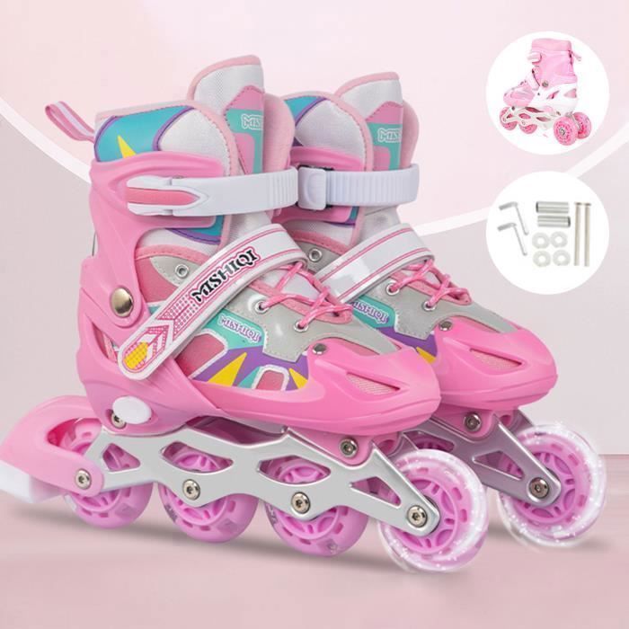 Patins à roulettes enfants PVC Flash 4 vitesses réglables un/double ...