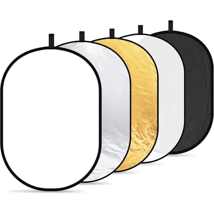 Réflecteur de lumière - NEEWER - 80 x 120 cm - 5 en 1 - Ovale - Sac de ...