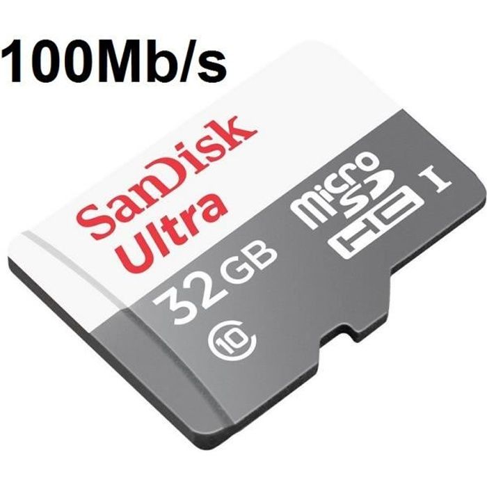 Carte mémoire - SanDisk - Ultra - 32Go - 100MB/s - Class 10 - microSD - Cdiscount Appareil Photo