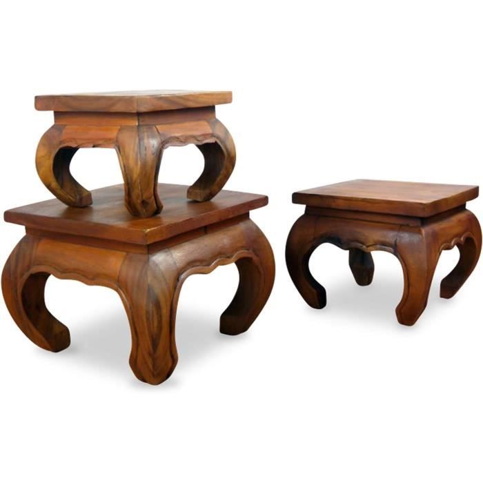 Livasia Table Basse Opium Table d'appoint eois Massif Bois d'acacia Décoration Asiatique ...