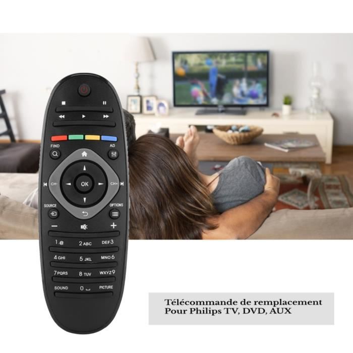 Télécommande De Remplacement pour Télécommande Universelle Philips TV ...