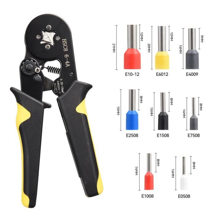 Jeu de virole de fil à sertir - LWOWUT - Kit d'outils 0,25-10 mm² pour ...