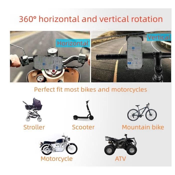 Support Téléphone Vélo - Universel - Anti Chute - Rotation 360 ...