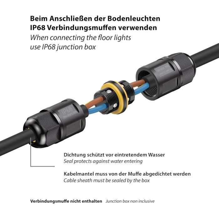 Lampe LED encastrée dans le pavé CUS pour l'extérieur, IP67, carrée, 10 ...