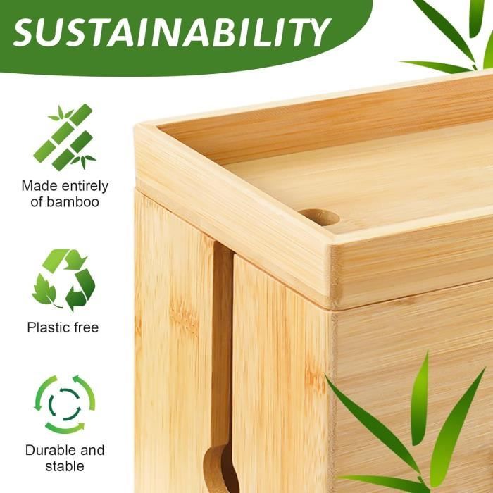 Boîte Cache Câble En Bambou Boîtes Rangement Câbles Cache Multiprise ...