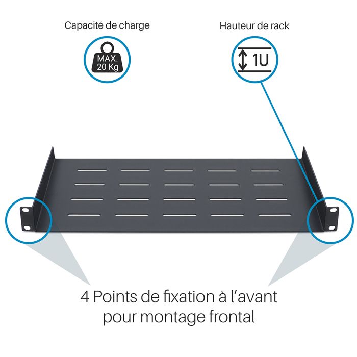 Etagère pour Baie Serveur 19 pouces - WAYTEX - 37465 - Tôle épaisse ...