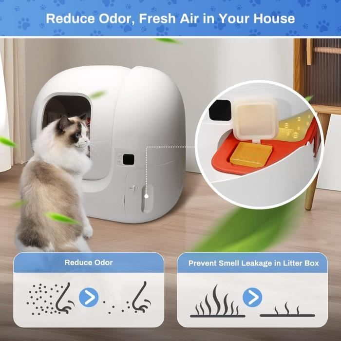 Désodorisant litière - Chat - Autonettoyant - Élimination des Odeurs ...