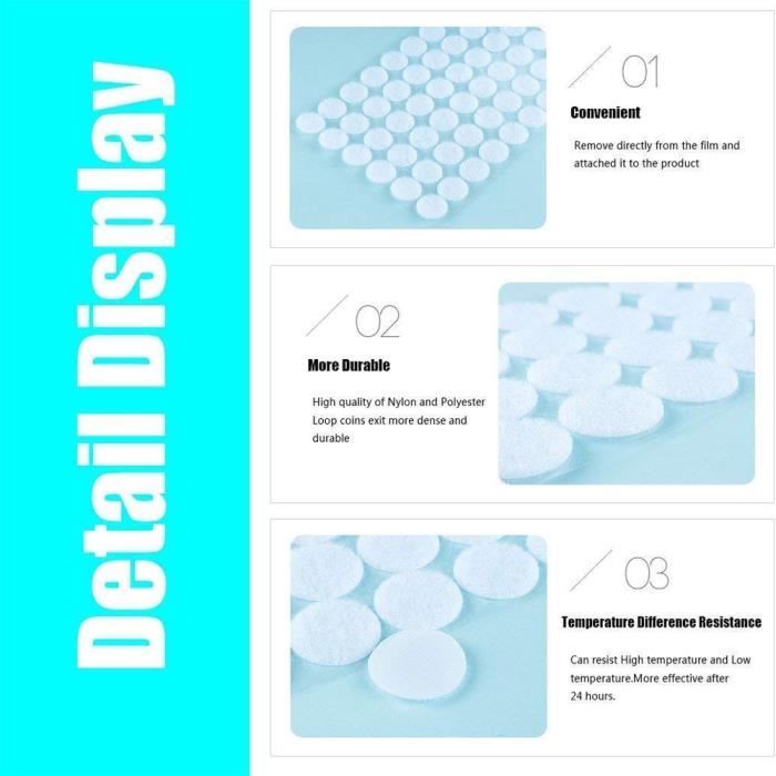 Crochet et Boucle adhésifs,1000Paires 15mm Autocollantes Crochets et ...