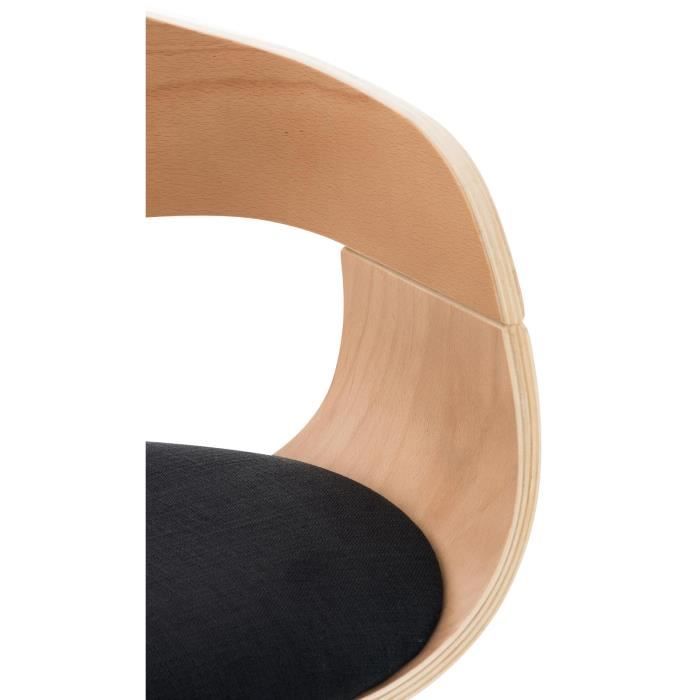 Tabouret de Bar Kingston B avec Coque Bois Piètement Repose-pied Métal ...
