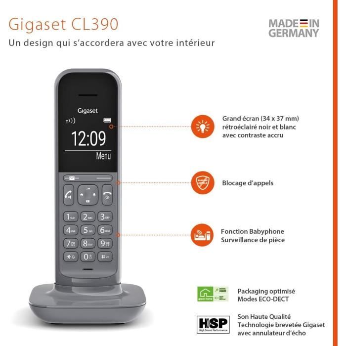 Cl390A - Téléphone Fixe Sans Fil Au Design Moderne Avec Répondeur ...