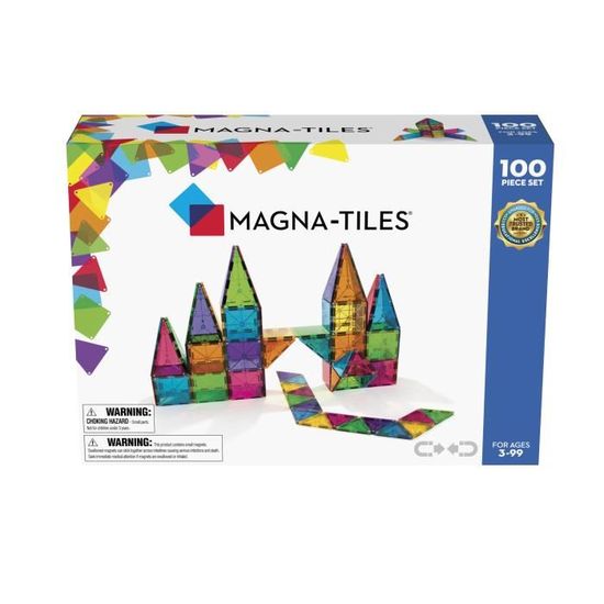MAGNA-TILES CLEAR COLORS 100 PIECE SET LINIEX 90209 - Cdiscount Jeux - Jouets