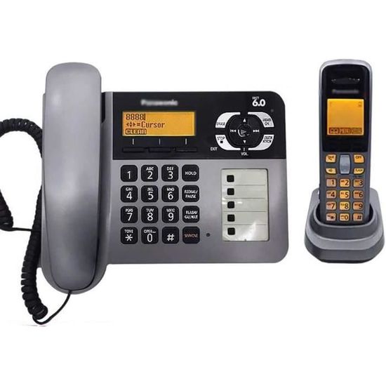 Téléphone Fixe 2 en 1 Combo de téléphone sans Fil-filé, interphone ...