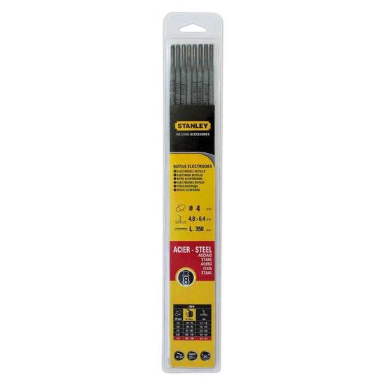 STANLEY 460740 Lot de 8 électrodes rutiles acier - Ø 4 mm - L 350 mm ...