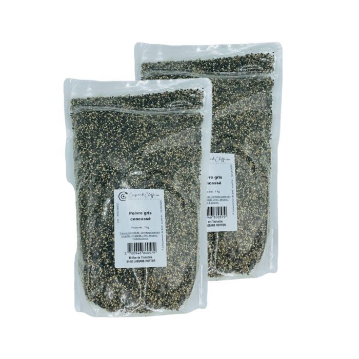 Cuisine de Cheffe.com - Lot 2x Poivre gris concassÇ - Sachet 1kg ...