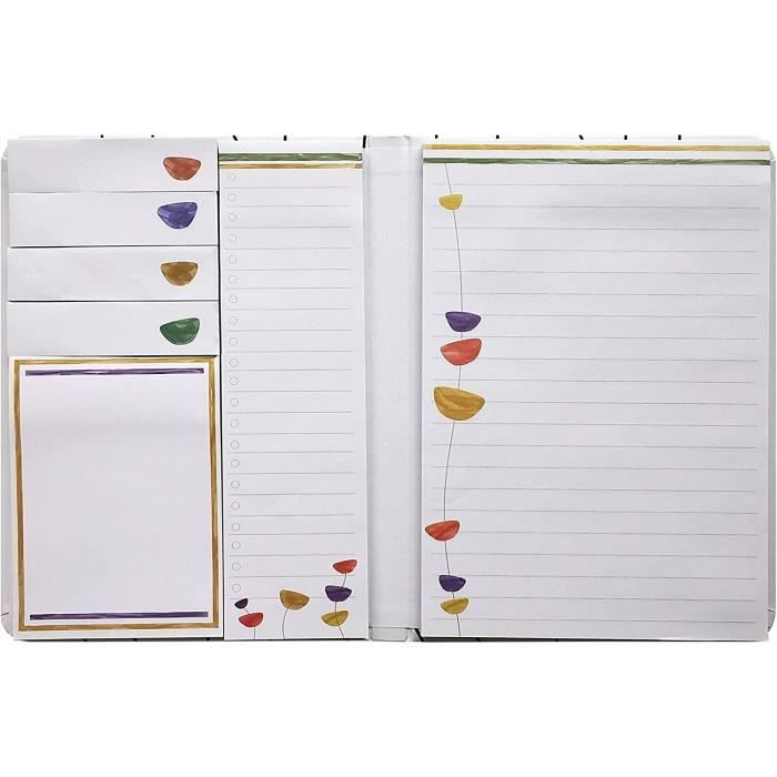 Bloc-Notes Carnet Sticky Note Mémo Livret A5 Couverture Rigide (Blanc ...