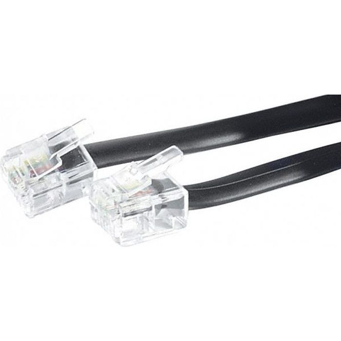 Câble de téléphone - RJ11 - 10m - Noir - Connecteur RJ-11 - Cdiscount ...