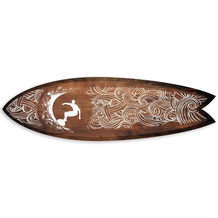 Décoration murale - Cool Wave - Planche de surf - Aluminium - 100x30 cm ...