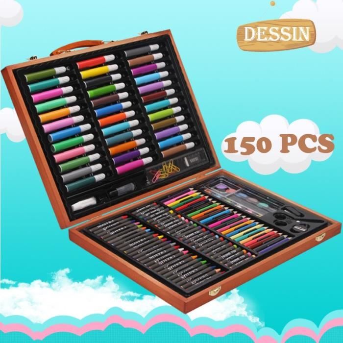 150pcs Mallette à Dessin/Peinture Mallette de l’artiste - Cdiscount ...