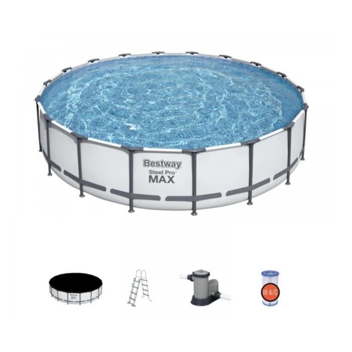 Kit piscine complet hors-sol tubulaire Bestway STEEL PRO MAX POOLS ronde Ø5,49 x 1,22m ...