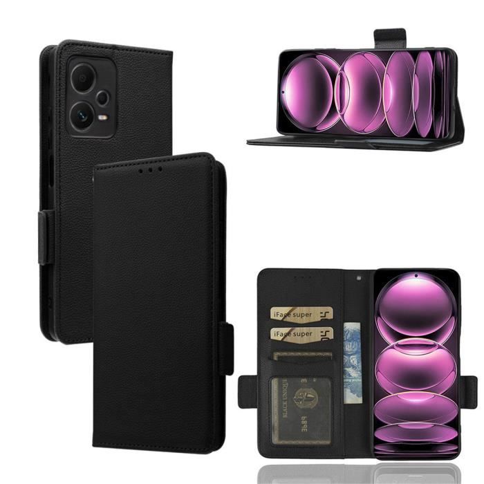 Pour Xiaomi Redmi Note 12 Pro 5G Housse Téléphone Flip en PU Cuir Etui ...