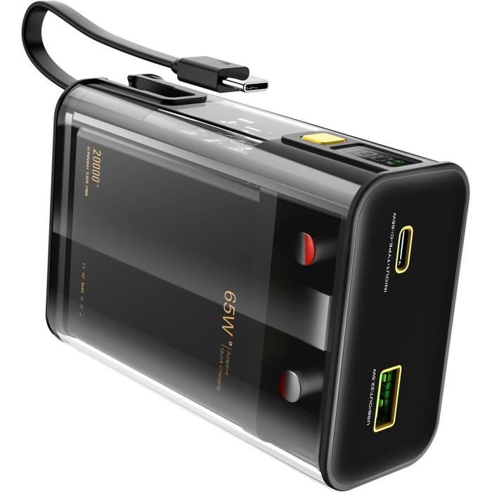 Batterie Externe 65W 20000Mah Power Bank Usb-C Pd3.0 Qc4.0 Charge ...