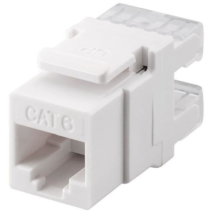 Goobay Module RJ45 Keystone Cat 6 UTP - Bloc de jonction pour montage ...