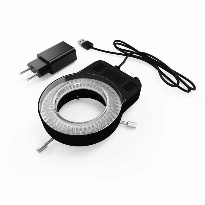 MICROSCOPE OPTIQUE,144 Led Ring Light Microscope industriel binoculaire ...