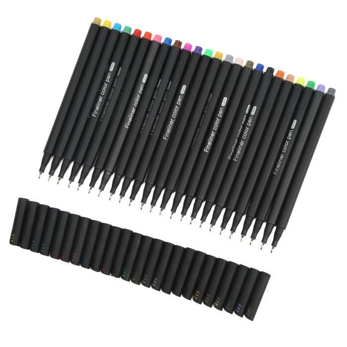 Ensemble de 24 stylos de couleur Fineliner - GOTOTOP - Pointe fine 0,4 ...
