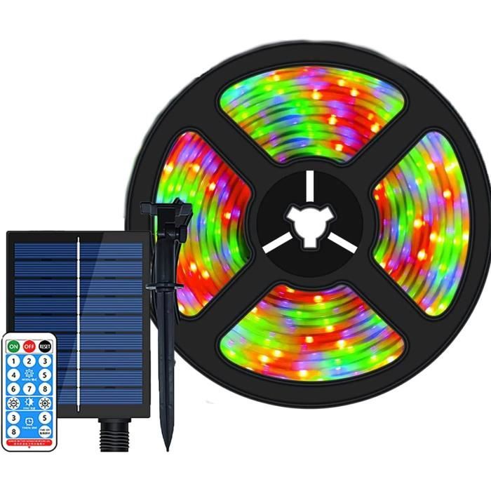 Bande Lumineuse Solaire À Del Pour Extérieur - 10 M - 240 Led - Étanche ...