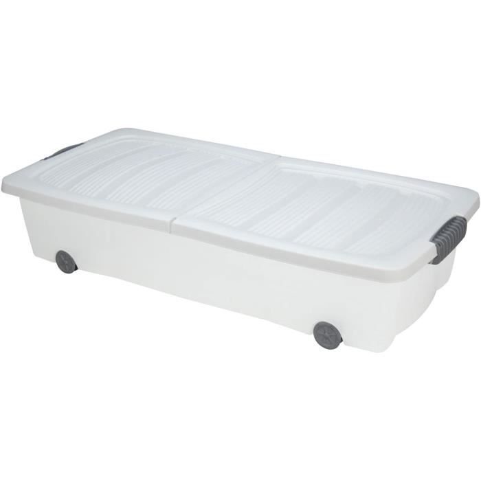 Spetebo Commode sous lit à roulettes - 80 x 40 x 17 cm - 40 l - Couleur ...