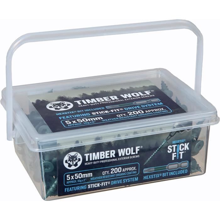 Timber Wolf Lot de 200 vis à bois extérieures 5 x 50[S343] - Cdiscount ...